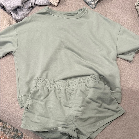 Daily Drills | Sweaters | Daily Drills Sage Green Short Sleeve Set ...